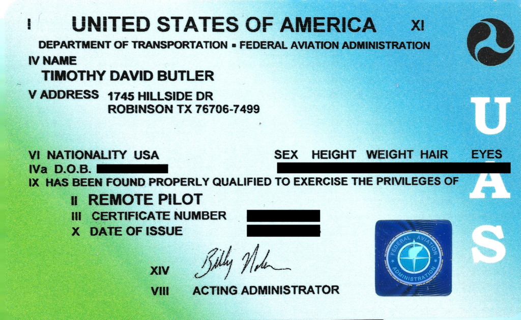 Certifications - Flying Cowboy Photography LLC